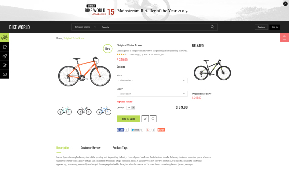 BikeWorld - Responsive HTML5 Template